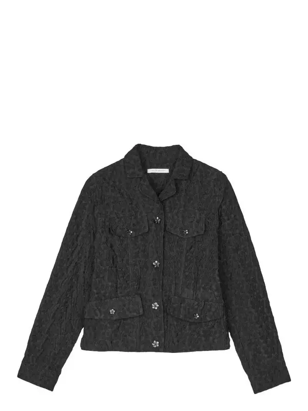 Cecilie Bahnsen Begonia-jacquard Fitted Jacket - Black