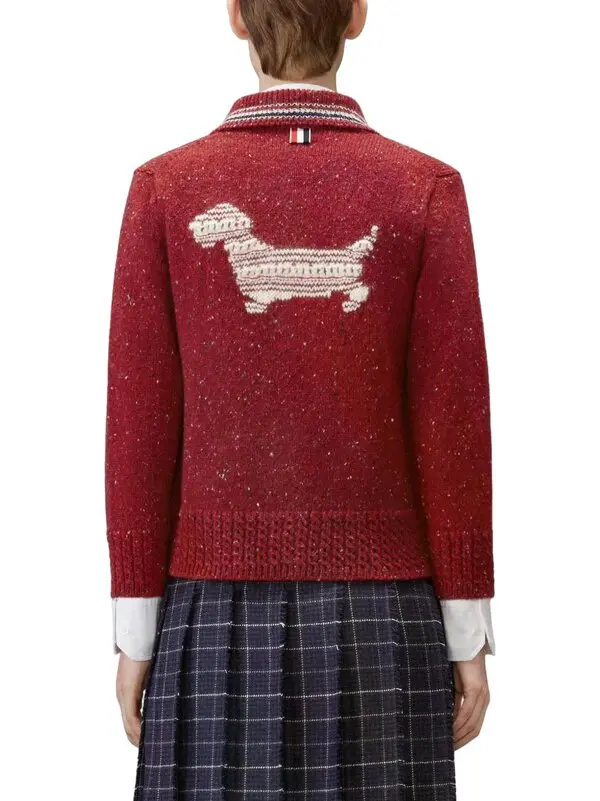 Thom Browne Hector Pointelle-knit Cardigan - Red
