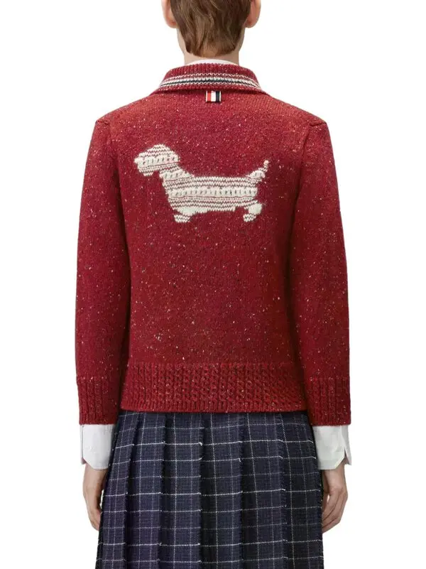 Thom Browne Hector Pointelle-knit Cardigan - Red