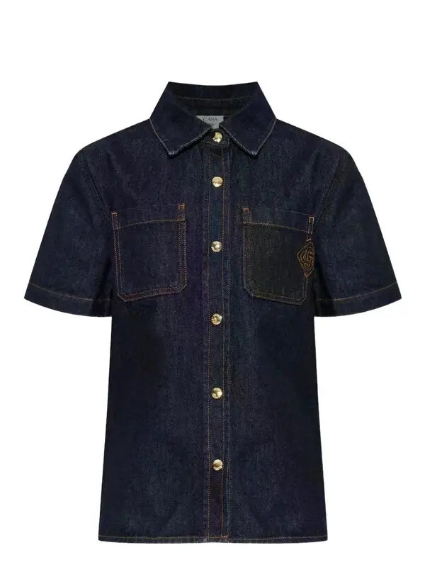 Casablanca Short Sleeve Denim Shirt - Blue
