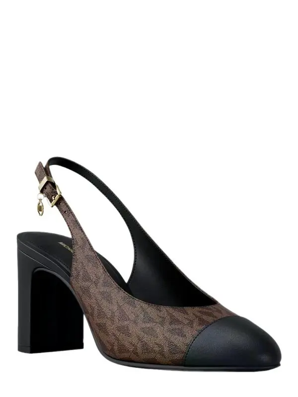 Michael Kors Piper Flex Logo-print Slingback Pumps - Brown