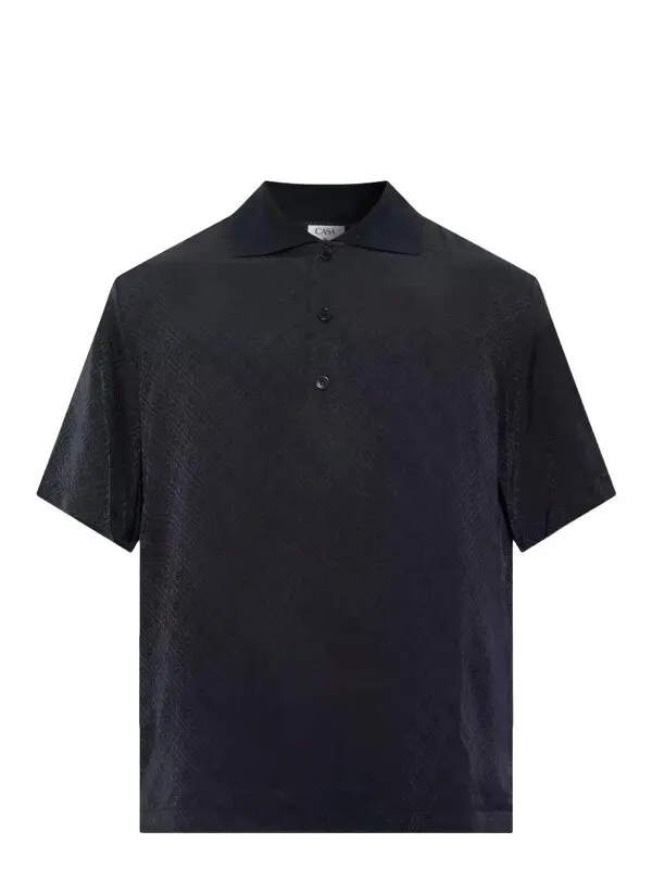 Casablanca Monogram-jacquard Polo Shirt - Blue