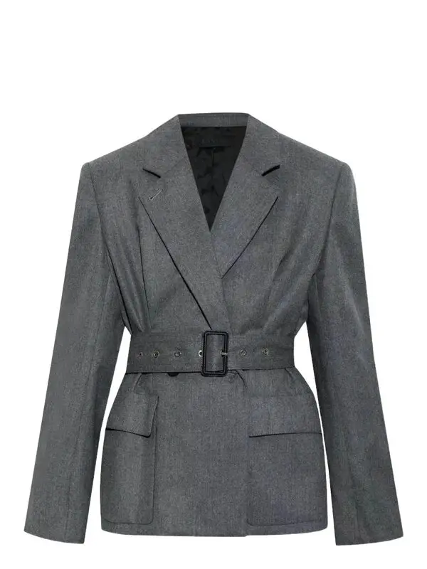 LANVIN Belted Virgin-wool Blazer - Grey