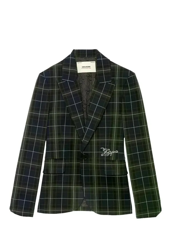 Zadig&Voltaire Vavy Tartan-print Single-breasted Blazer - Blue