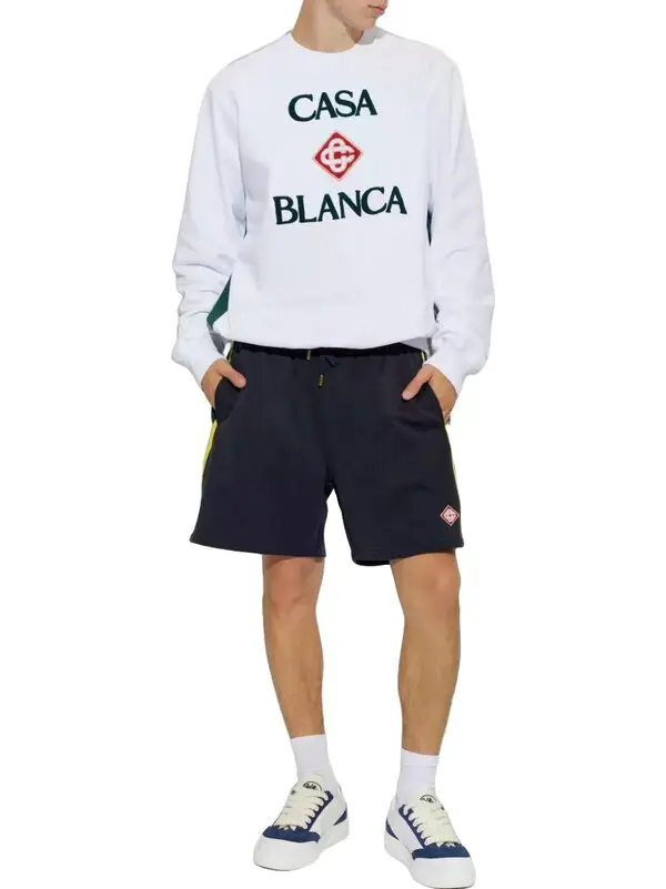 Casablanca Logo Patch Side Stripe Track Shorts - Blue