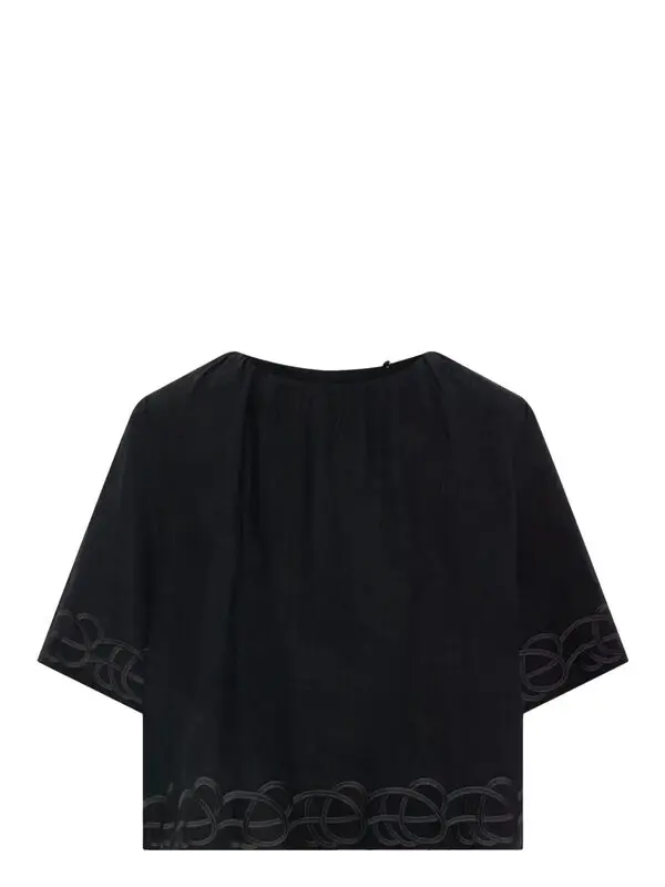 BY MALENE BIRGER Embroidered Linen Blouse - Black