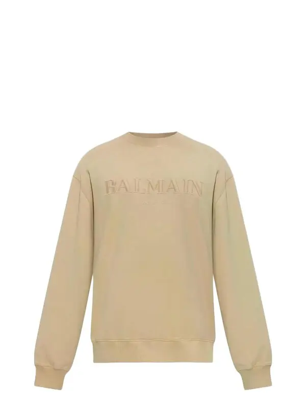 Balmain Logo Embroidered Sweatshirt - Neutrals
