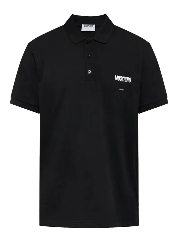 Moschino Logo-embroidered Polo Shirt - Black