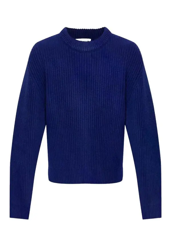 JIL SANDER Ribbed Knit Crew Neck Sweater - Blue
