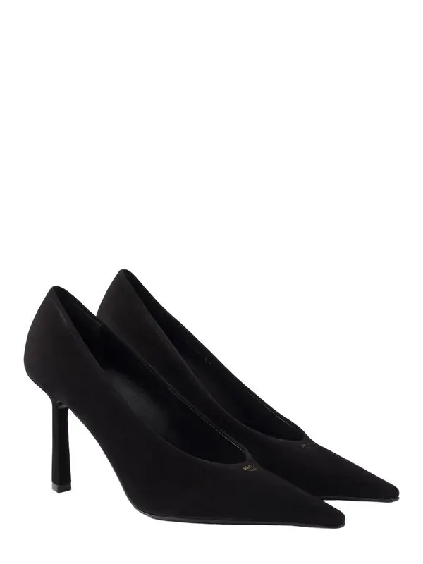 Prada Suede Pointy Toe Pumps - Black