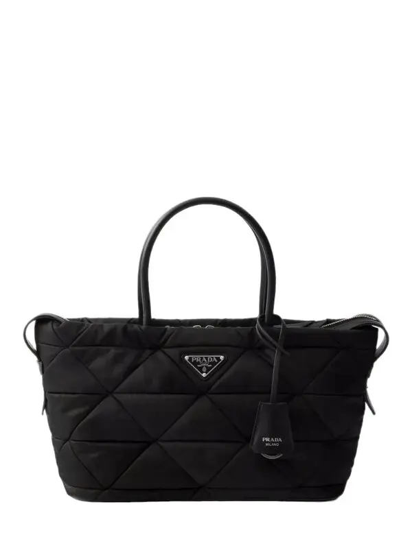 Prada Padded Re-nylon Medium Tote Bag - Black