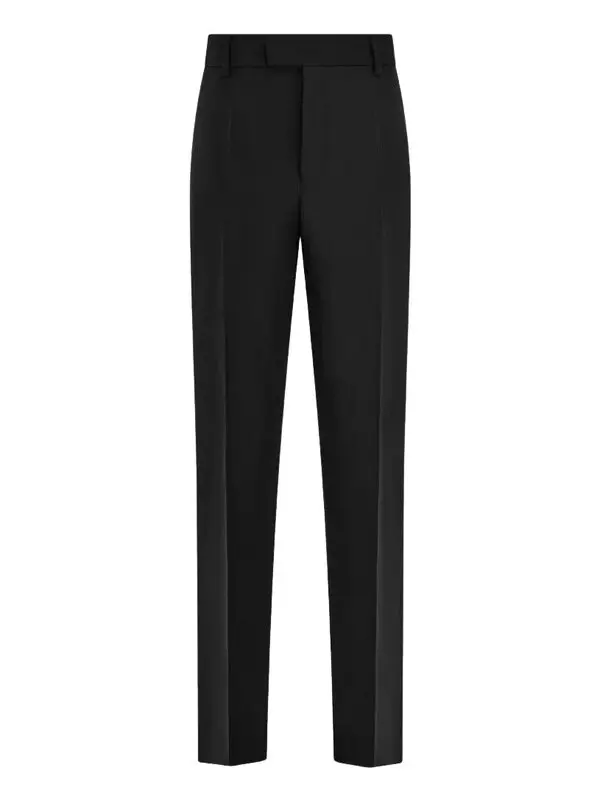 FERRAGAMO Tailored Slim Fit Wool Stretch Trousers - Black
