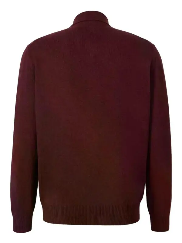 Canali Long-sleeve Polo Sweater - Red