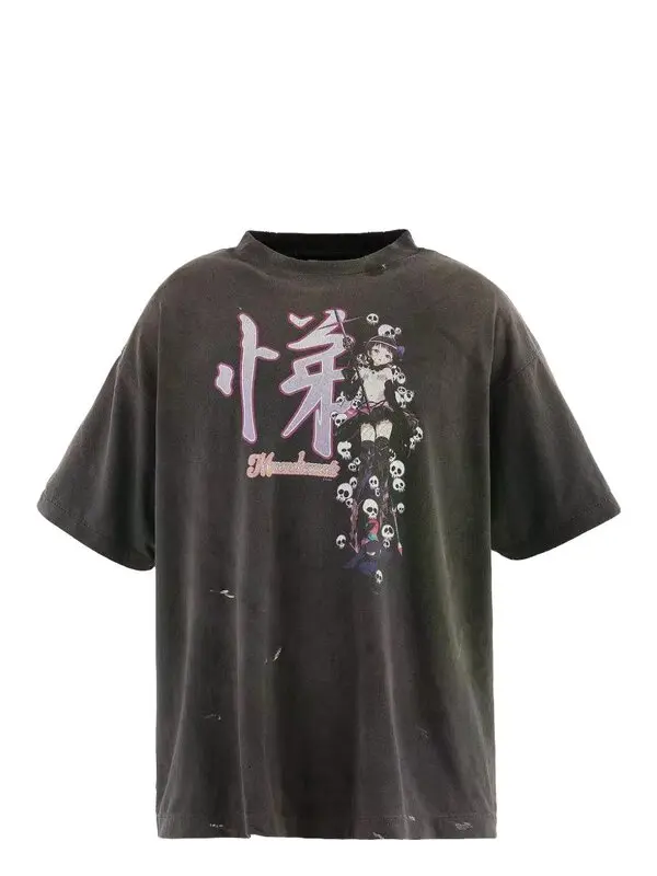 TAKASHI MURAKAMI X Yuta Hosokawa Mononoke Made Graphic-print Distressed T-shirt - Black