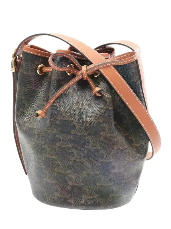 Celine Small Triomphe Drawstring Bucket Bag - Black