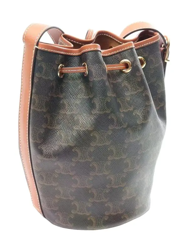 Celine Small Triomphe Drawstring Bucket Bag - Black