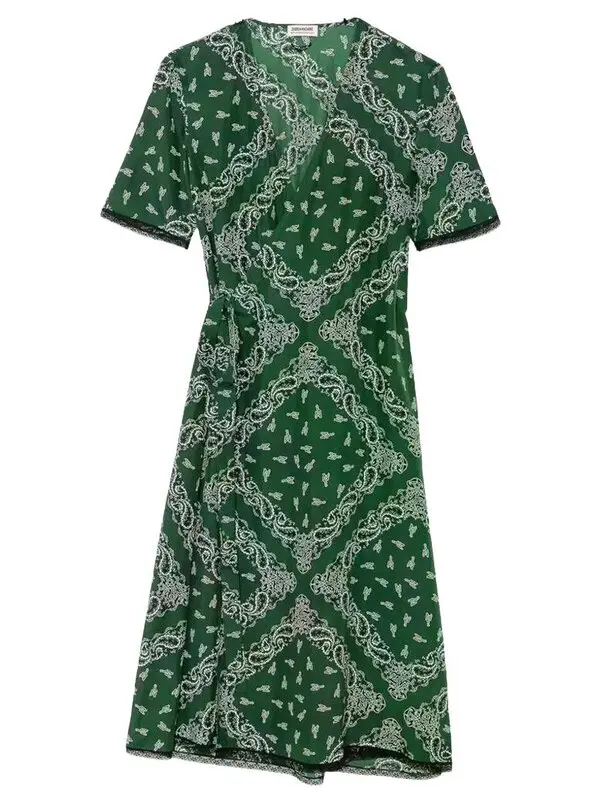 Zadig&Voltaire Reforme Bandana Print Silk Dress - Green