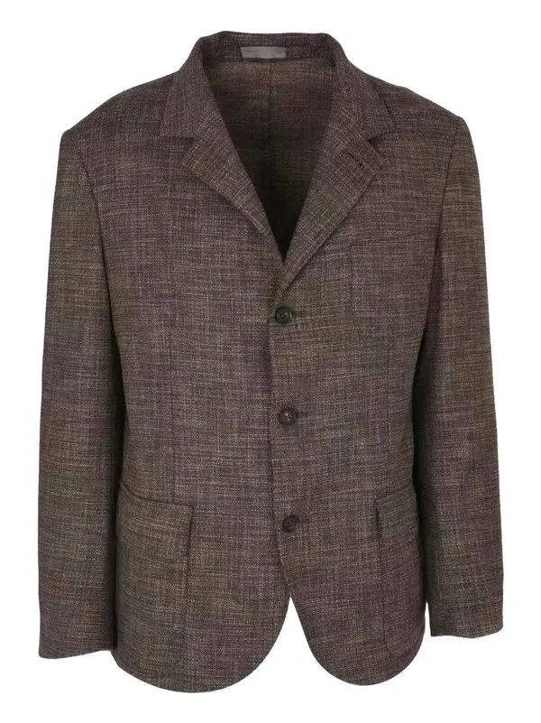Corneliani Textured Single-breasted Blazer - Brown