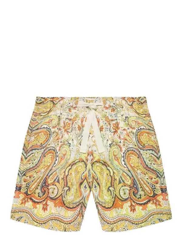Orlebar Brown Alex Paisley-print Linen Shorts - Neutrals