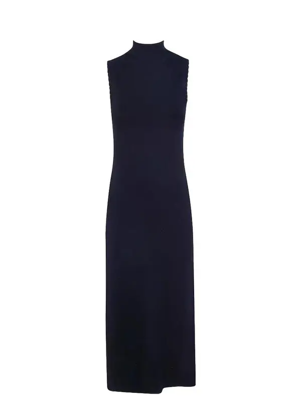 TWINSET High-neck Sleeveless Midi Dress - Black