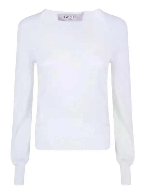 TWINSET Scoop Neck Sweater - White