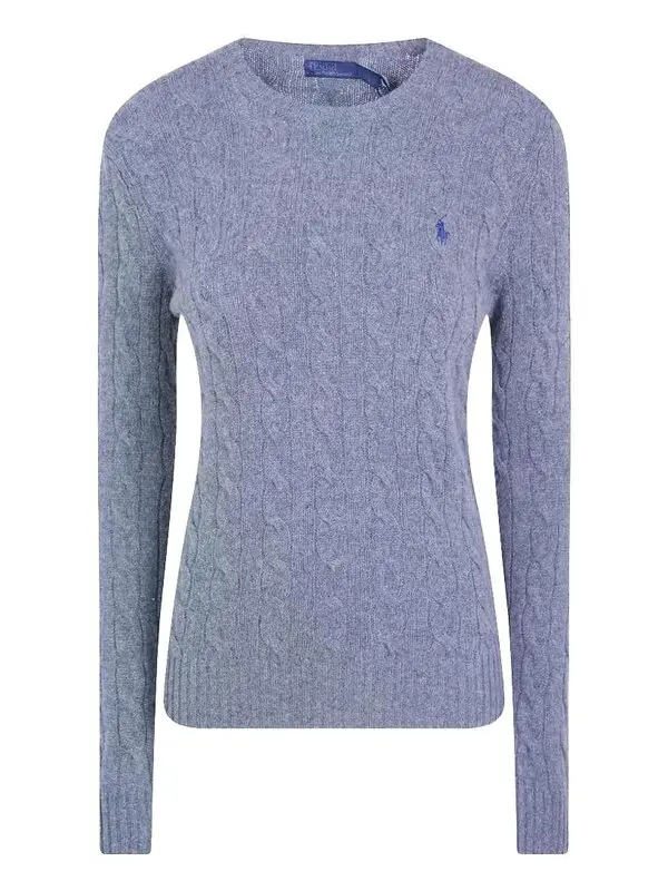 Polo Ralph Lauren Cable-knit Embroidered-logo Sweater - Grey