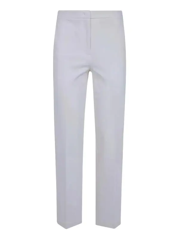 TWINSET Tailored Trousers With Logo Plaque - White