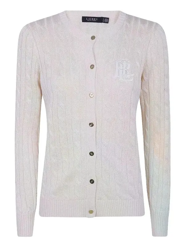 Ralph Lauren Cable-knit Embroidered Cardigan - Neutrals