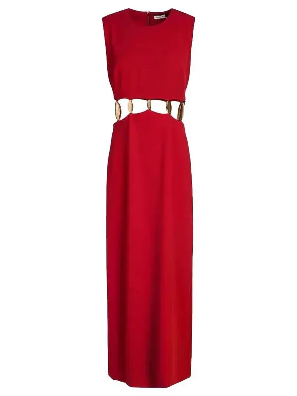 Simkhai Isadora Embellished Crepe Gown - Red