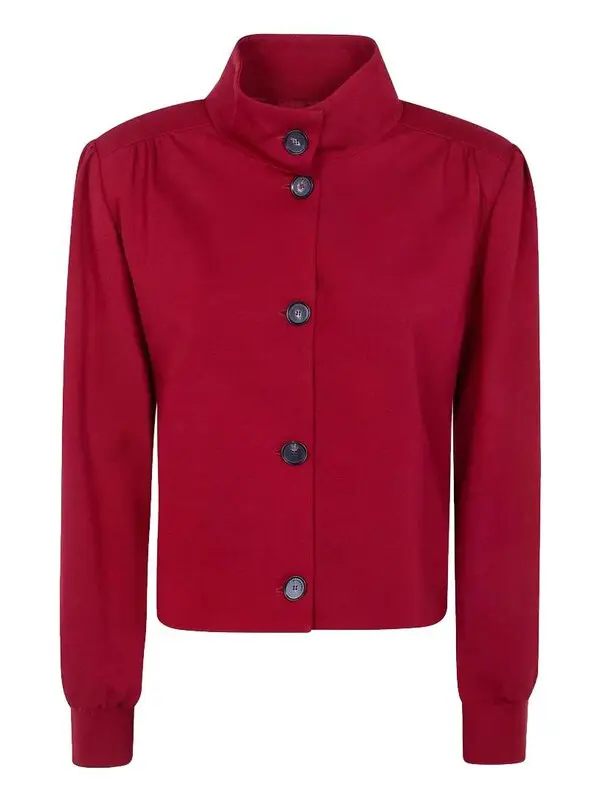 Liviana Conti Cropped Button-up Jacket - Red