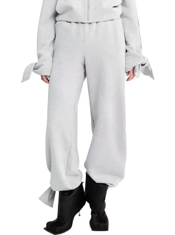FIDAN NOVRUZOVA Jersey Tie-detail Track Pants - Grey