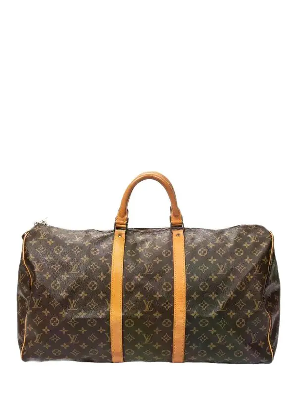 LOUIS VUITTON Monogram Keepall 55 Holdall Bag - Brown