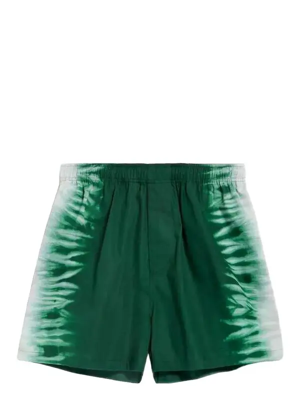 Balenciaga Cotton Tie-dye Shorts - Green