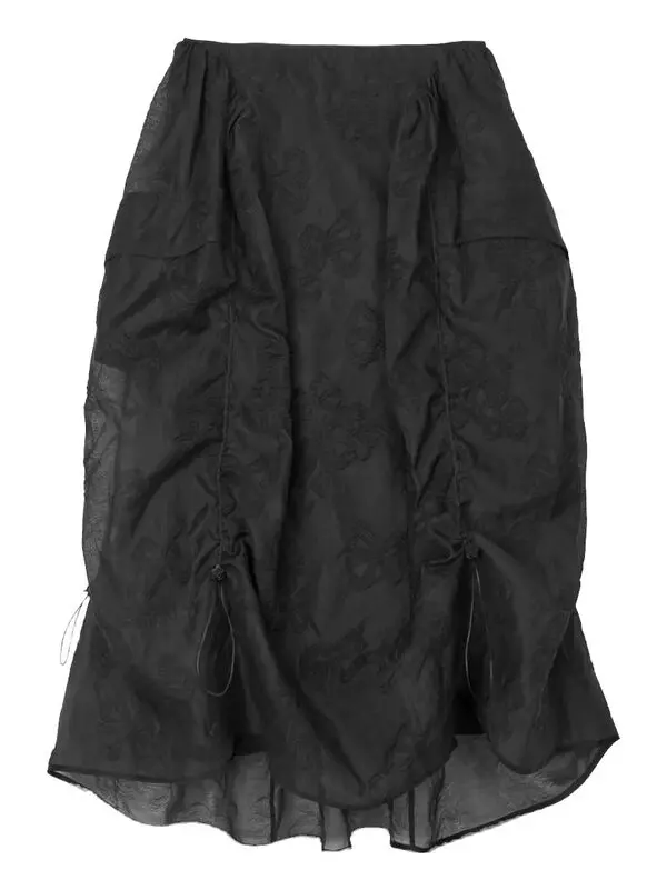 Cecilie Bahnsen Fuana Papillon Matelassé Midi Skirt - Black