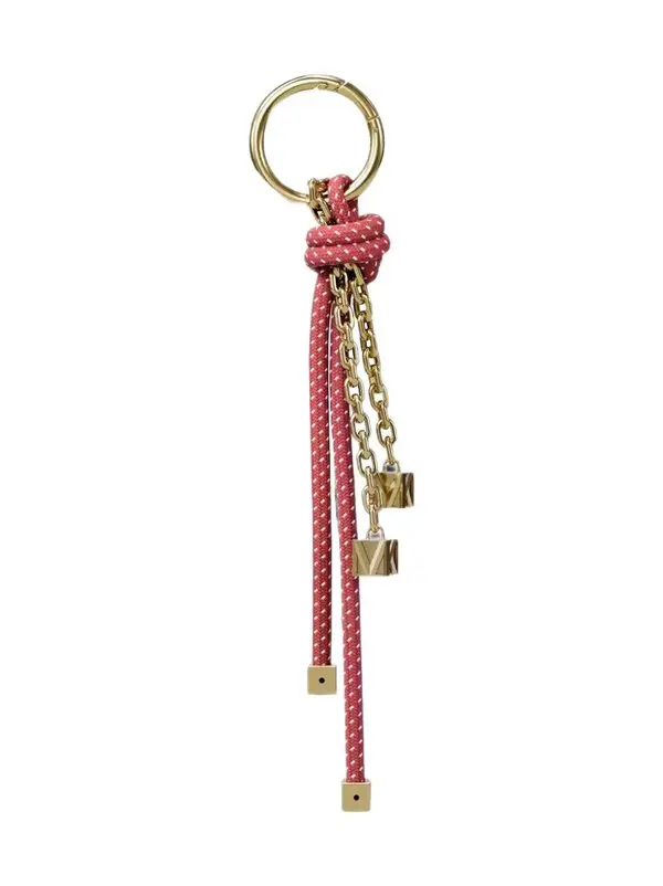 Michael Kors Speckled Cord Bag Charm With Chain Detail - Gold