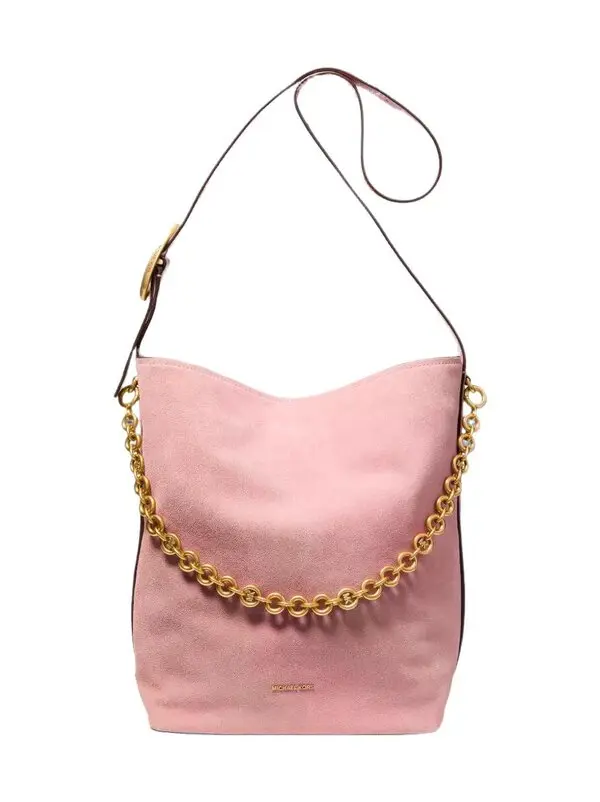 Michael Kors Large Suede Shoulder Bag - Pink