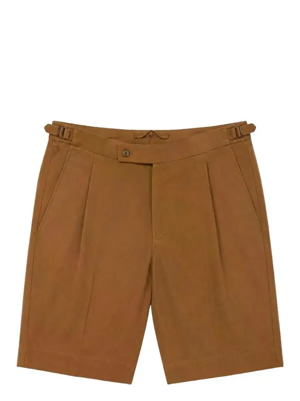 Incotex Pleated Side-adjuster Shorts - Brown