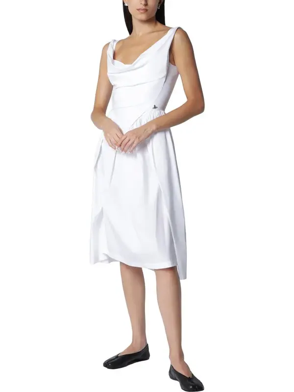 VIVIENNE WESTWOOD Cotton Poplin Midi Dress - White