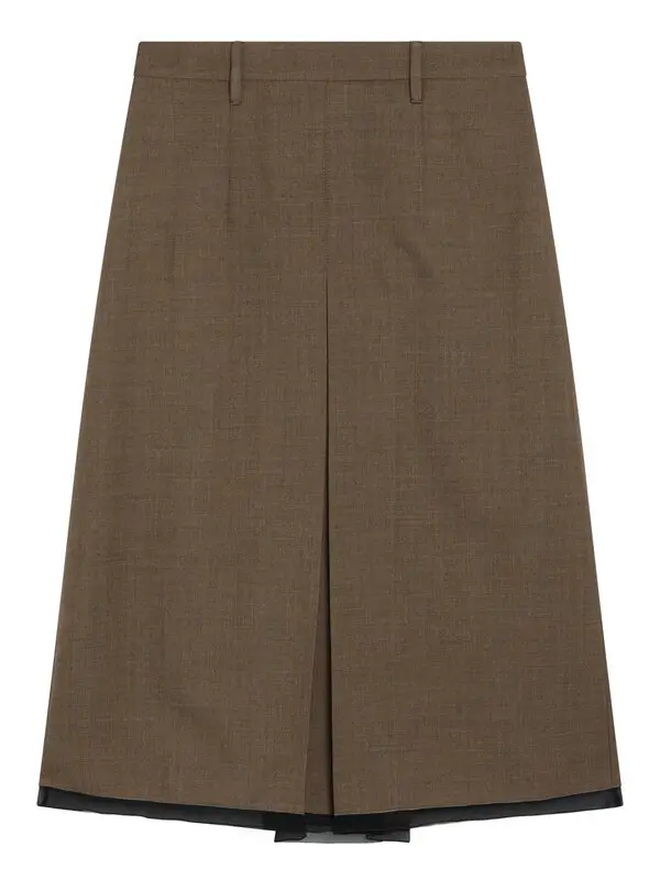 Prada Virgin Wool Skirt - Brown