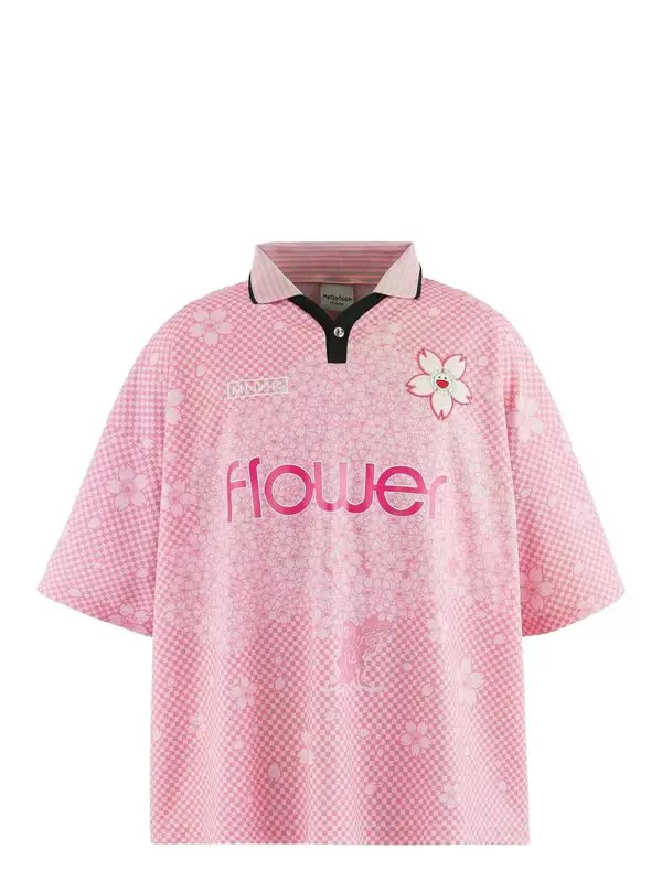 TAKASHI MURAKAMI X Yuta Hosokawa Mononoke Made Check-pattern Floral-print T-shirt - Pink