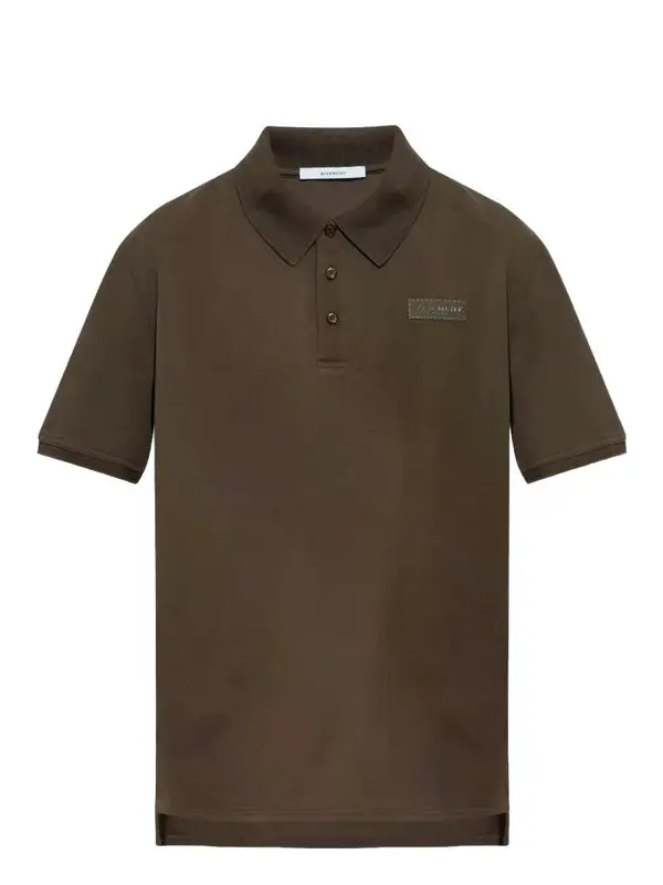 Givenchy Logo-patch Polo Shirt - Brown