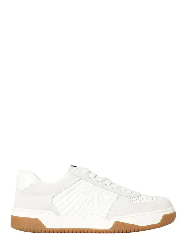 Valentino Garavani Sparry Leather And Suede Sneakers - White