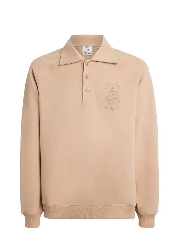 Casablanca Stretch-cotton Spread-collar Sweatshirt - Beige
