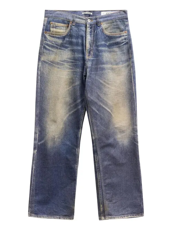 Our Legacy 100% Cotton Printed Jeans - Light Blue