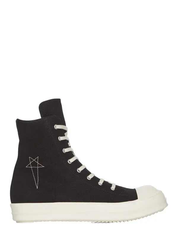 Rick Owens High Top Canvas Sneakers - Nero