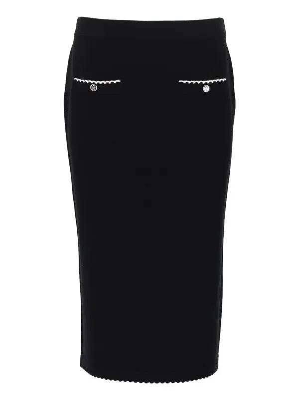 Tory Burch Mini Skirt With Embellished Pockets - Black