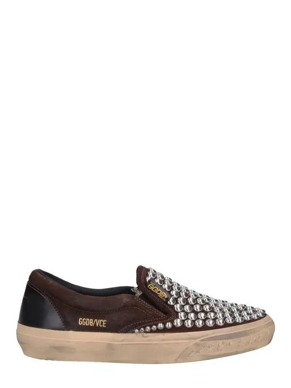 GOLDEN GOOSE Embellished Leather Low-top Sneakers - Brown