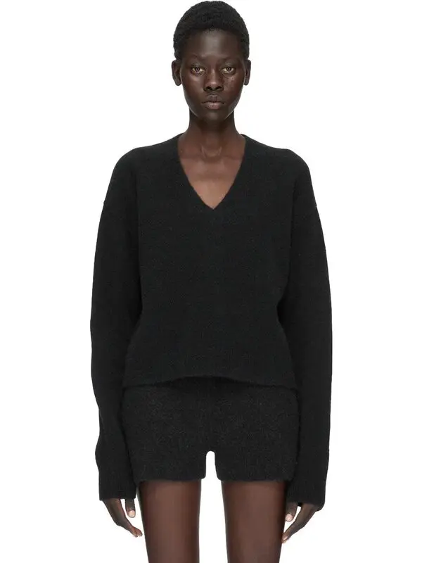 Rick Owens V-neck Drop Shoulder Sweater - Nero