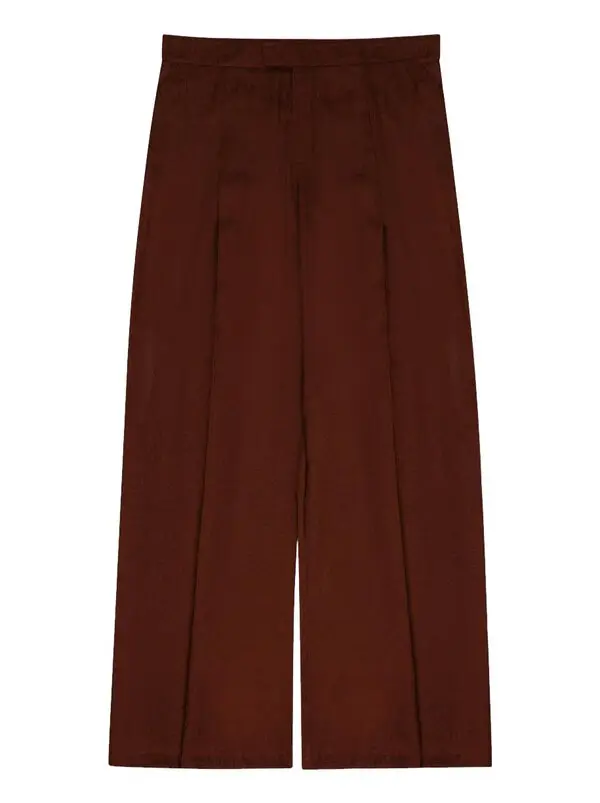 OSCAR THE COLLECTION Wide-leg Tailored Trousers - Brown