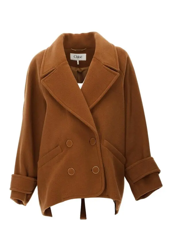 Chloé Tailored Wool Double-breasted Jacket - Beige
